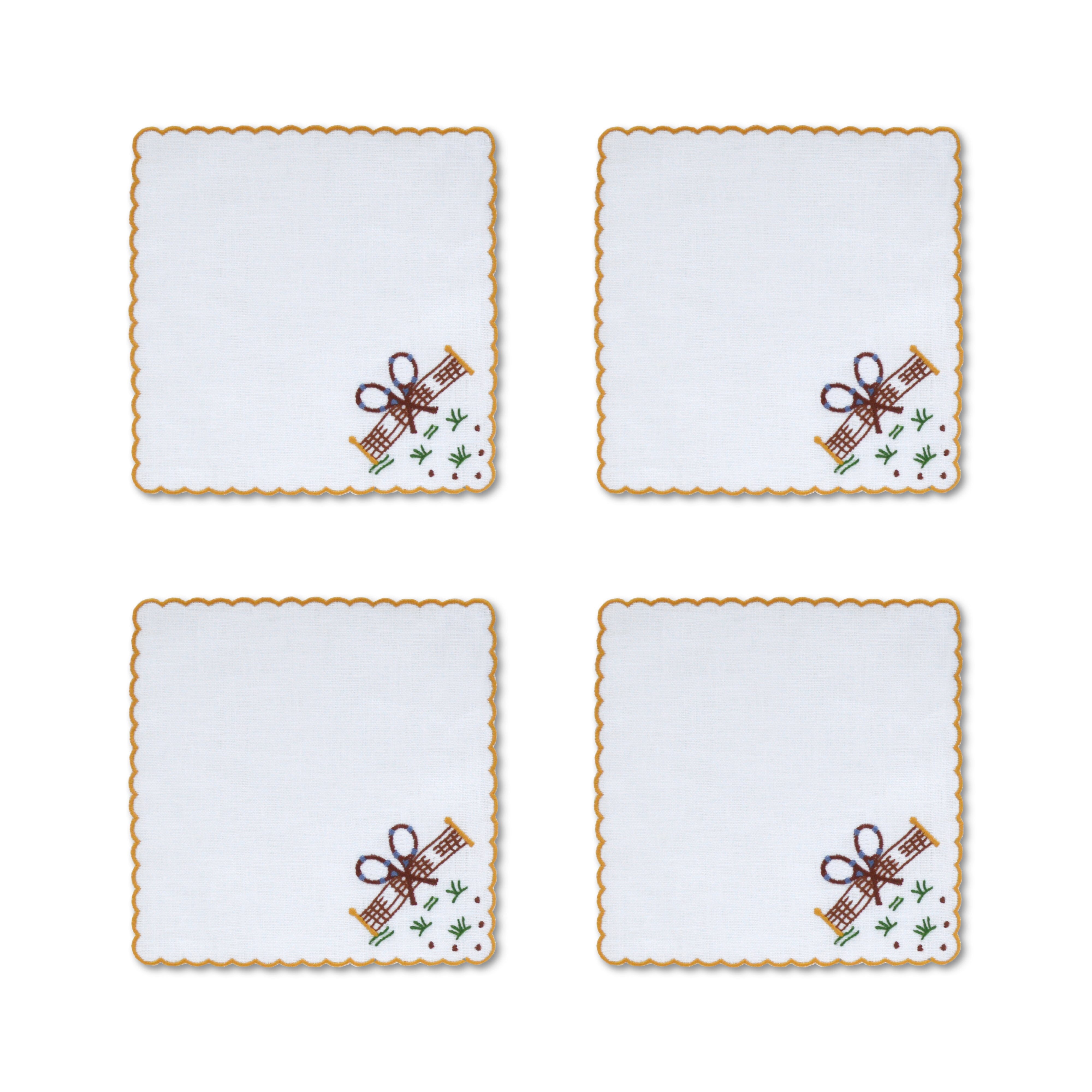 Crossed Rackets Coasters (4) – Chefanie