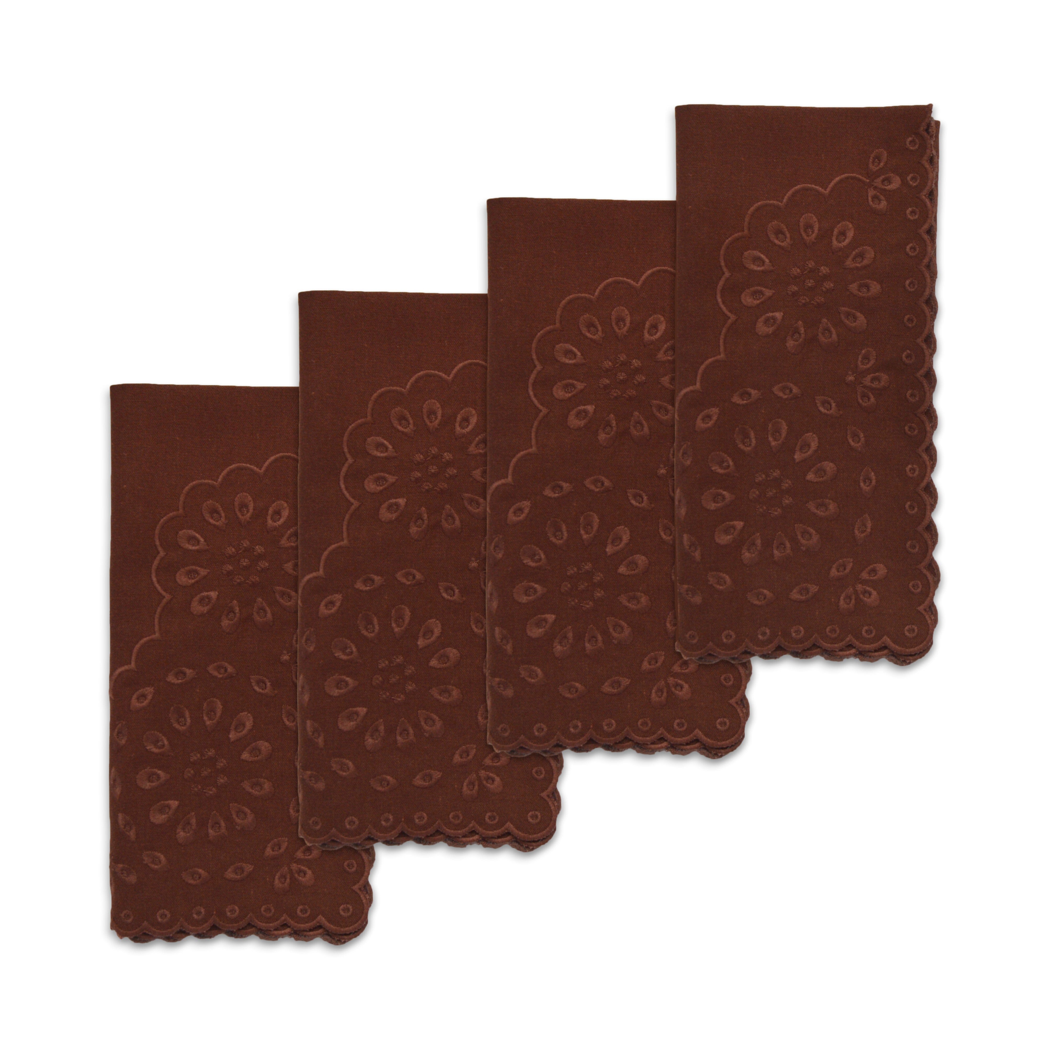 Brown Eyelet Dinner Napkins (4) – Chefanie